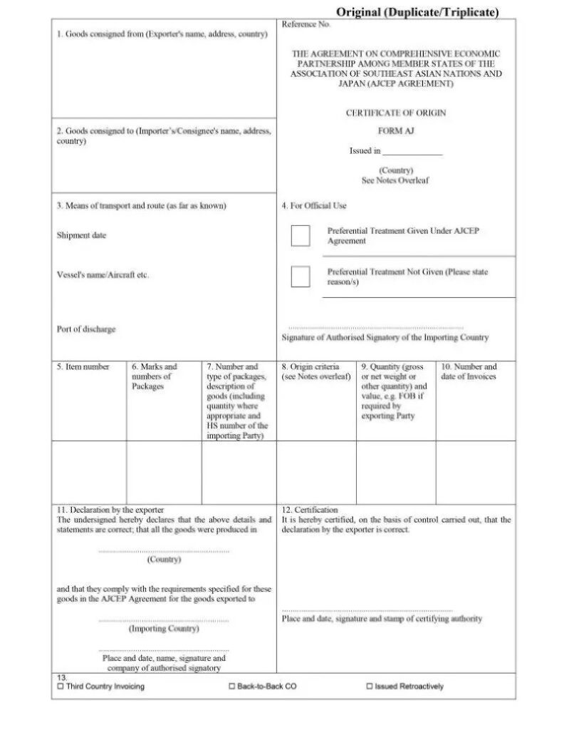 CO Form AJ là gì? Quy trình, thủ tục và những điều cần biết